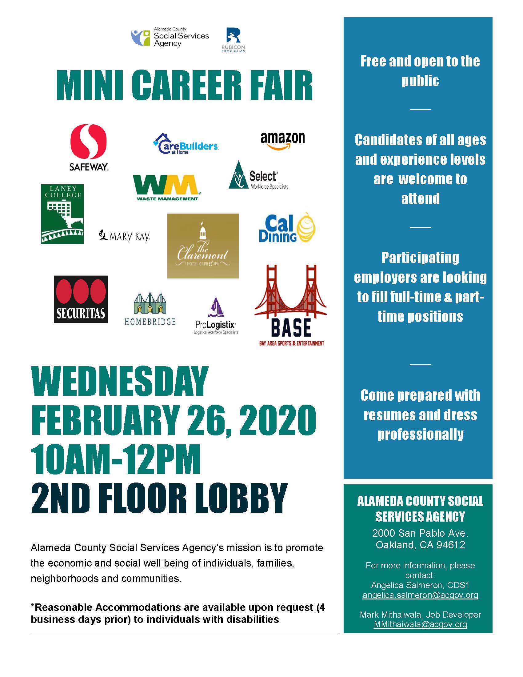 Winter Mini Career Fair - Northern Alameda Adult Education Collective
