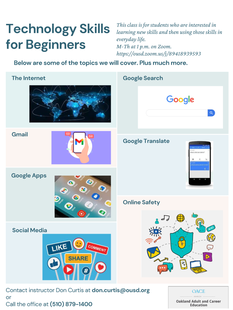 OACE Technology Skills for Beginners - Northern Alameda Adult Education ...