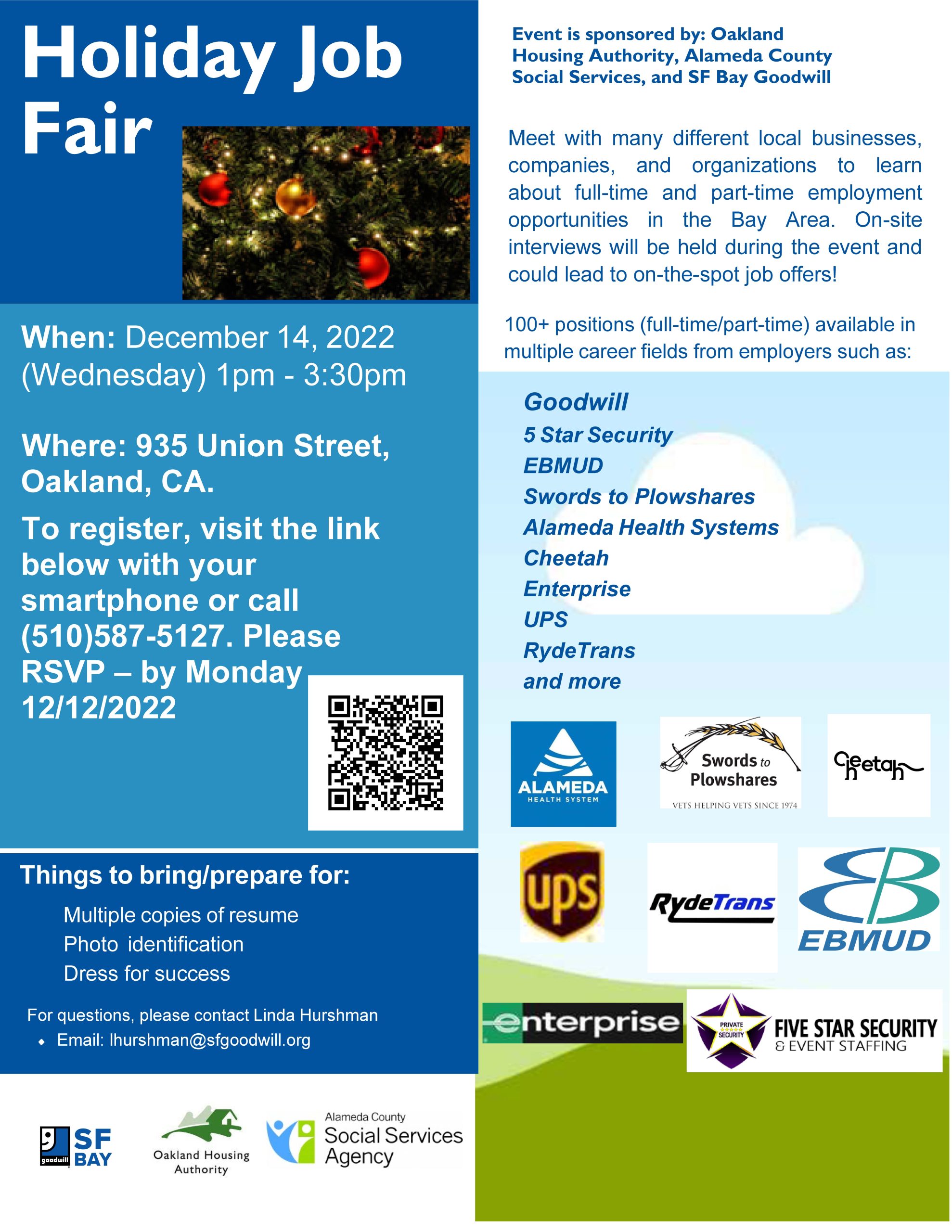 December 14th Holiday Career Fair - Northern Alameda Adult Education ...
